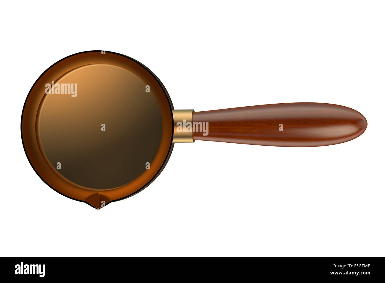 Copper Turkish Coffee Pot top view isolated on white background Stock ...