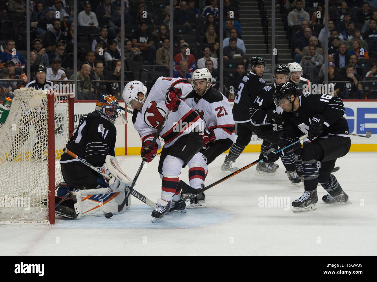 New York, NY, USA. 3rd Nov, 2015. New York Islanders goalie JAROSLAV ...