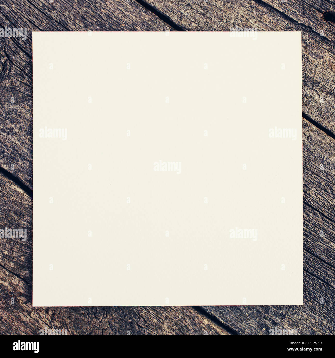 wooden background with blank paper Stock Photo - Alamy