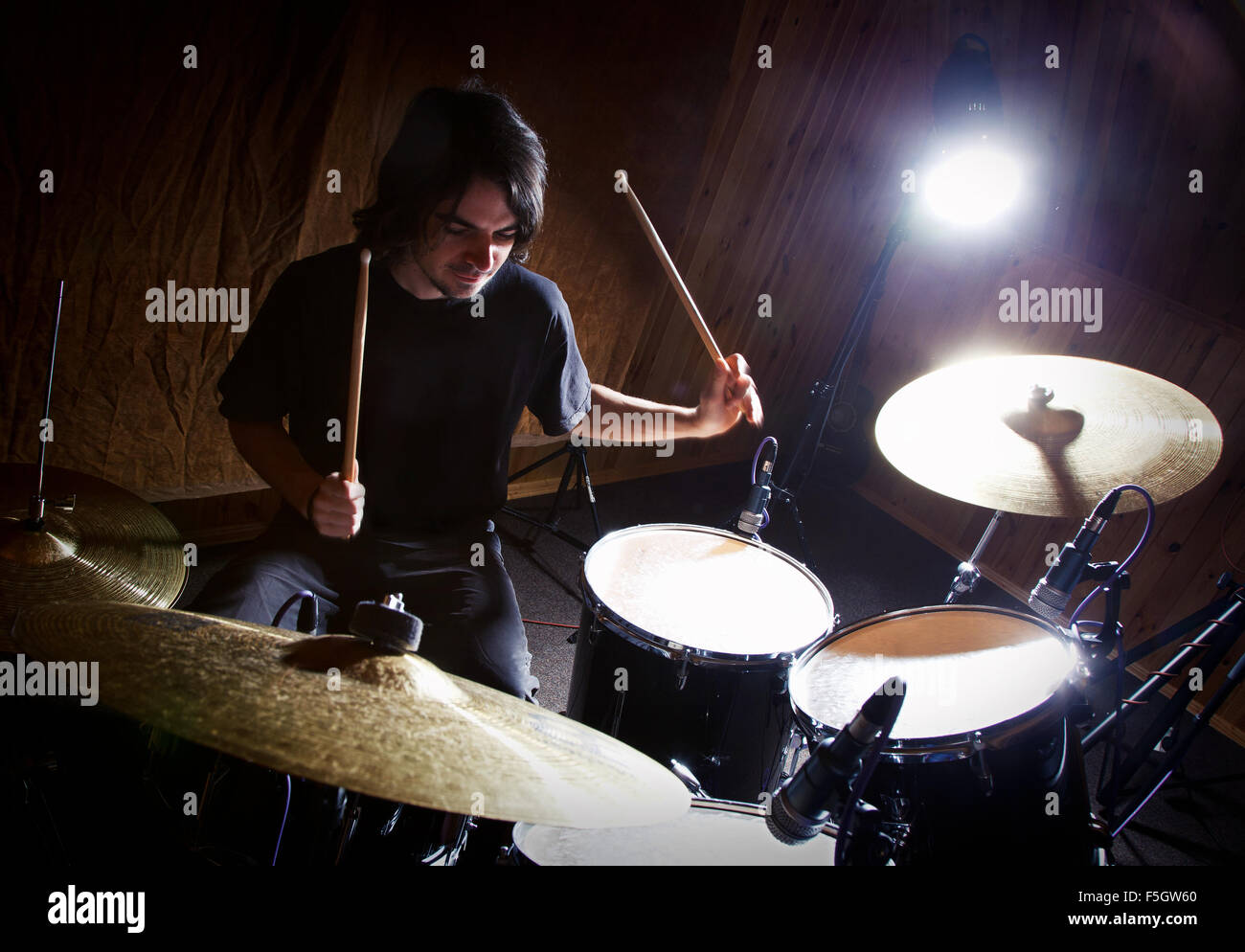 Rock and roll drummer Stock Photo - Alamy