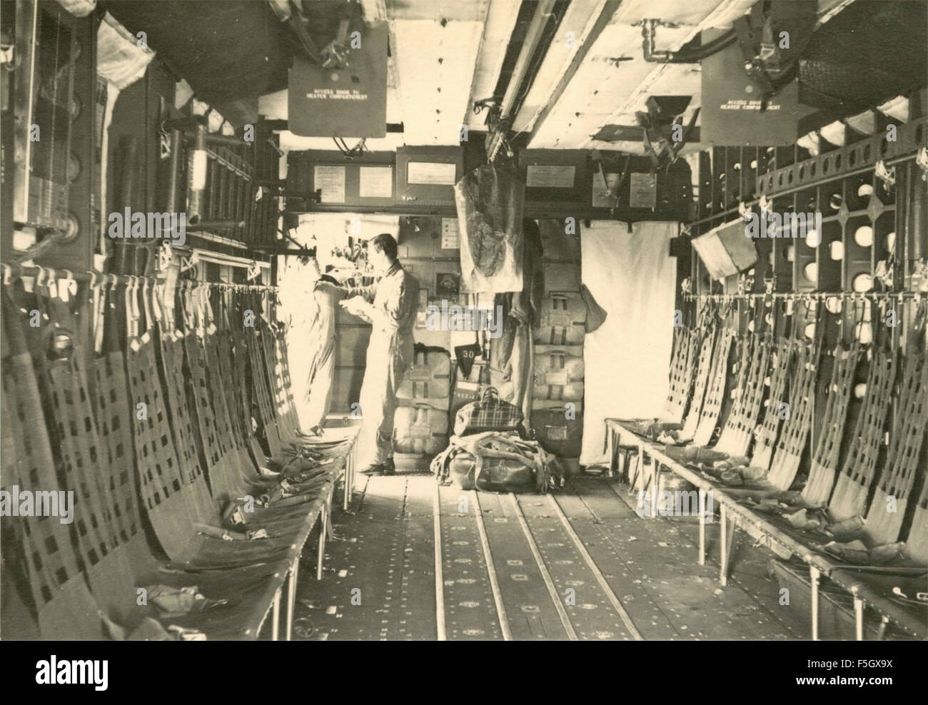 Interior of the twin-engine tactical transport Fairchild C -119 Flying ...