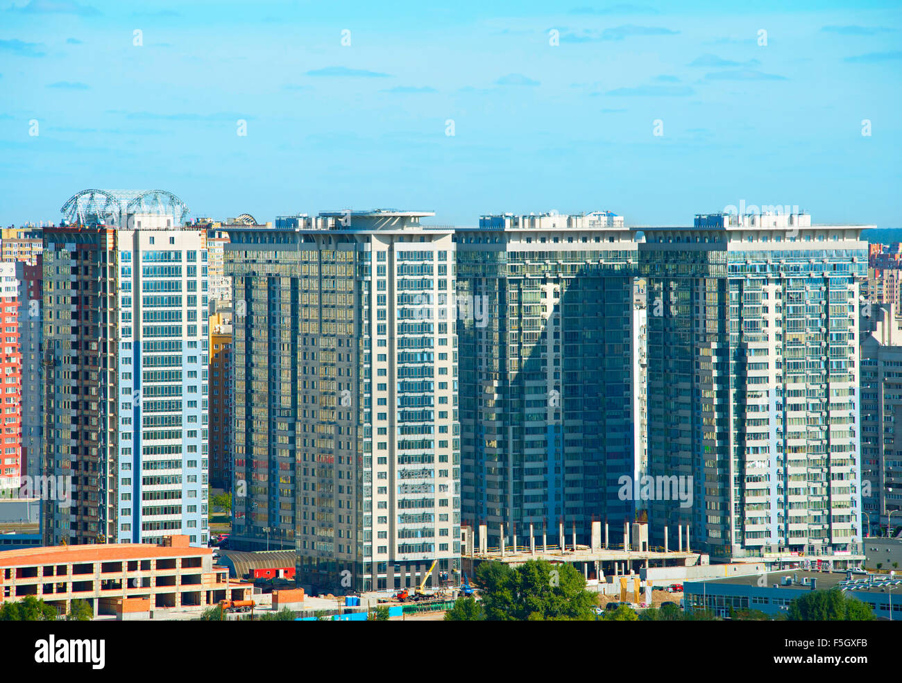 Birds-eye view of a modern apartment buildings in Kiev, Ukraine Stock ...