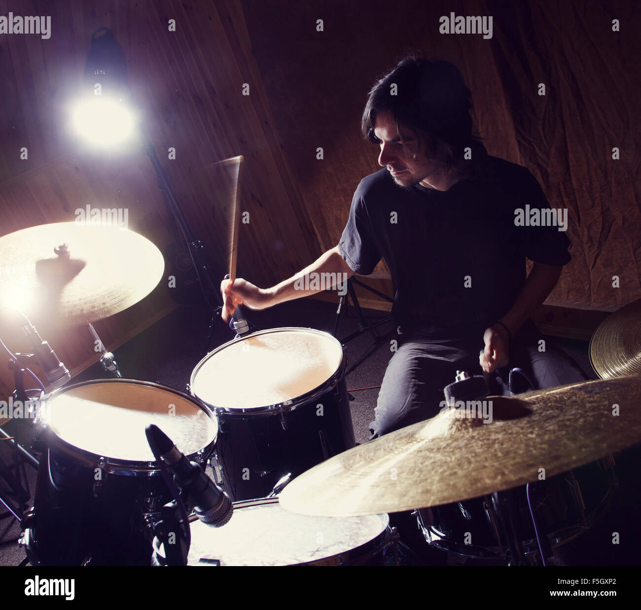 Rock and roll drummer Stock Photo - Alamy