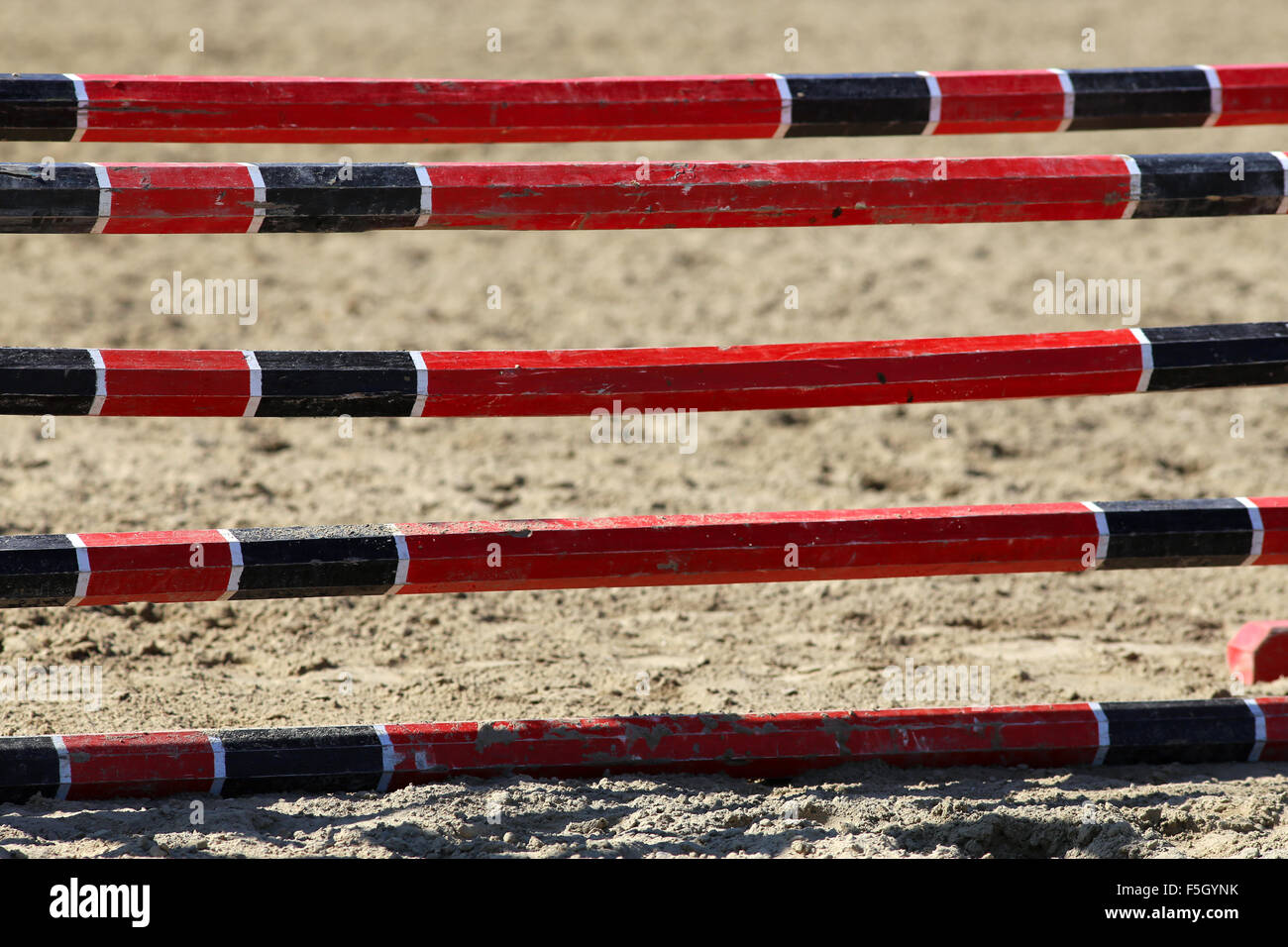 Equitation obstacles bars for horse jumping event Stock Photo - Alamy