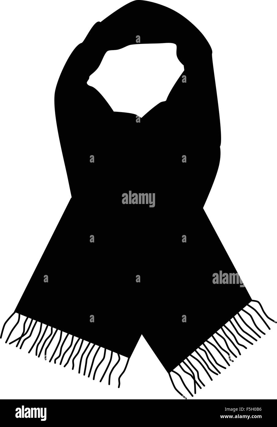 Black knit scarf Stock Vector Images - Alamy