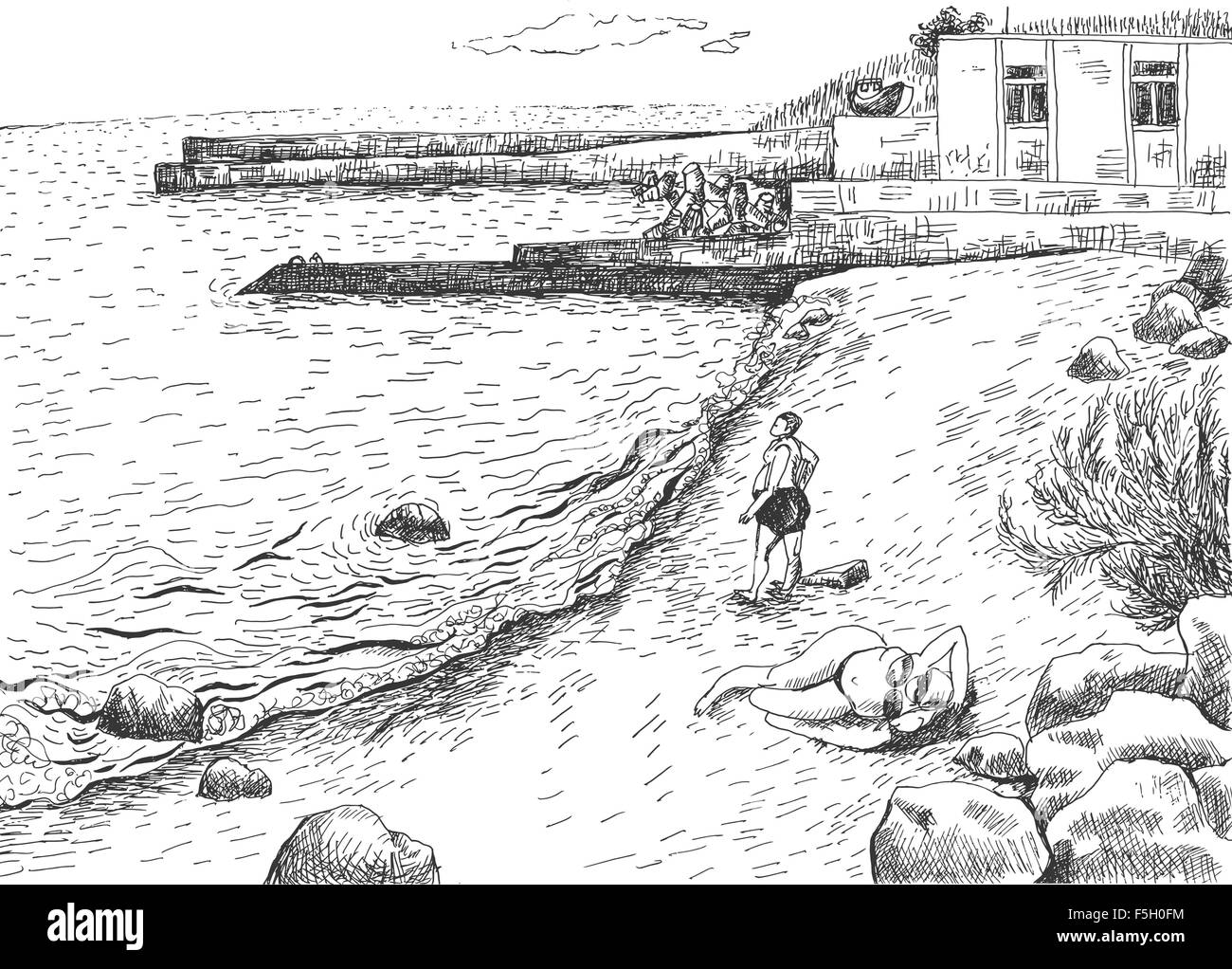 Beach Pen Drawings Beach Pencil Drawing Pic2 | Deepak Goel | Flickr