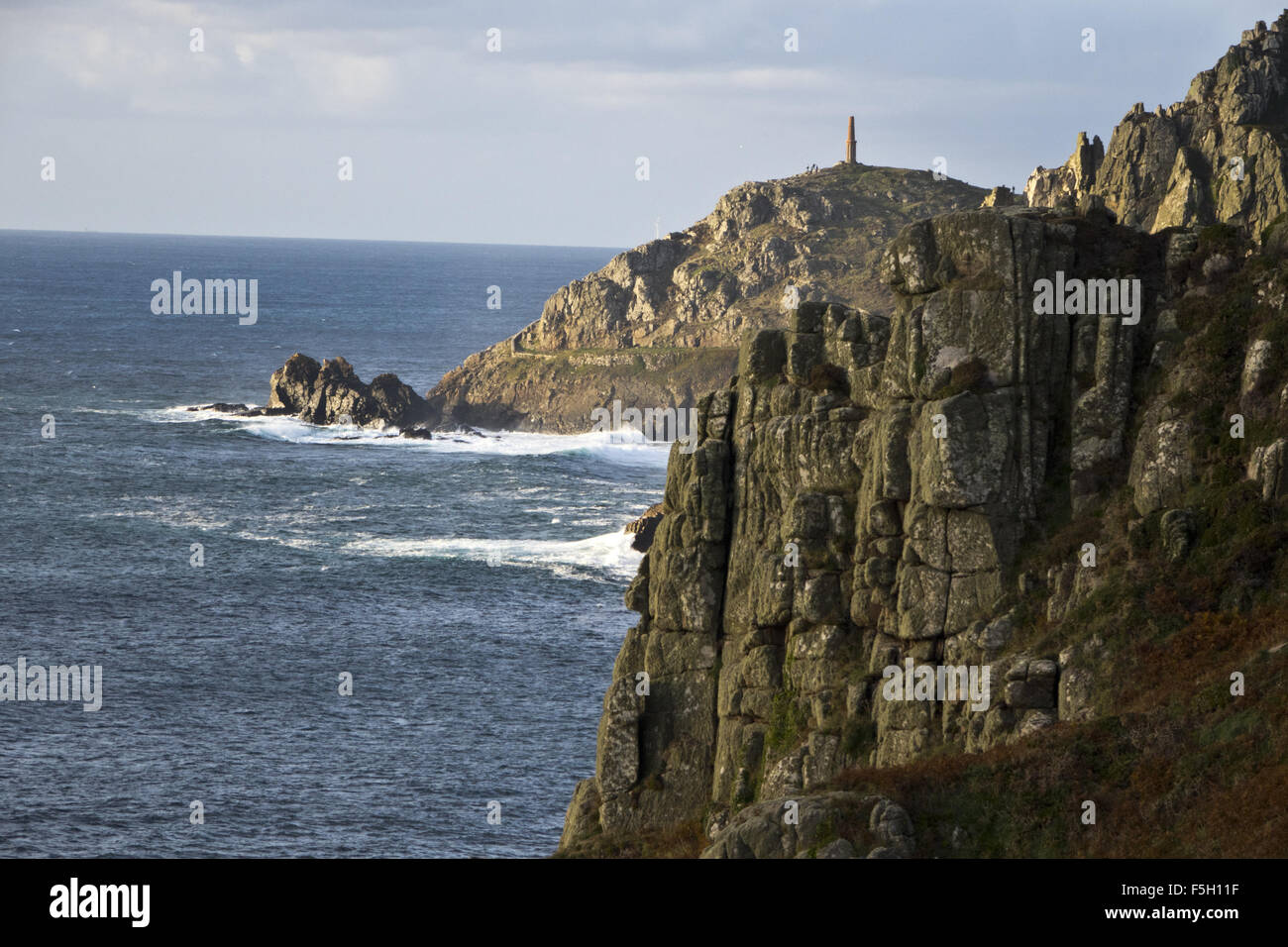 Cornish cliffs and coast Cape Cornwall Stock Photo - Alamy