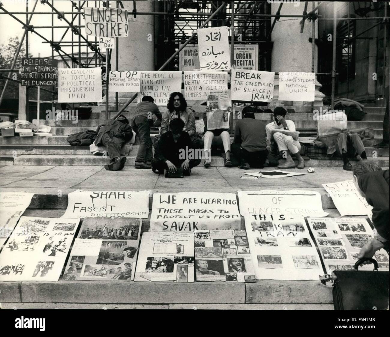 August 13, 1970 - Iranian students stage hunger strike Eleven masked ...