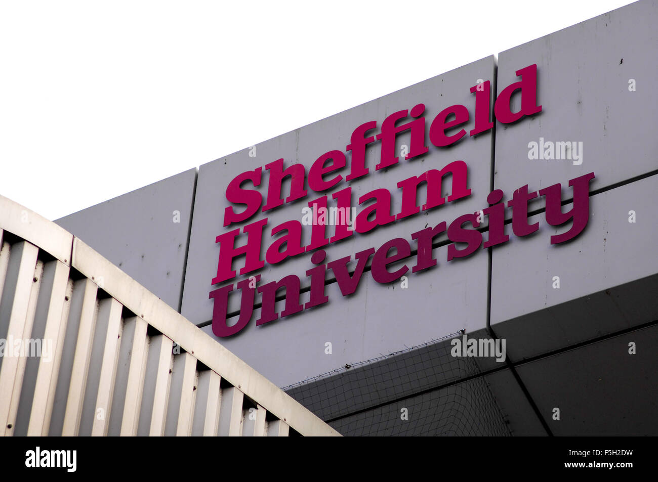Sheffield Hallam University sign England UK Stock Photo - Alamy
