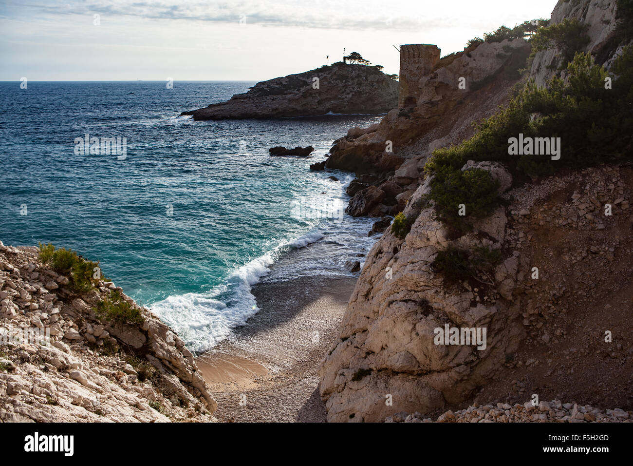 Calanque de l'Erevine,Côte Bleue Stock Photo - Alamy