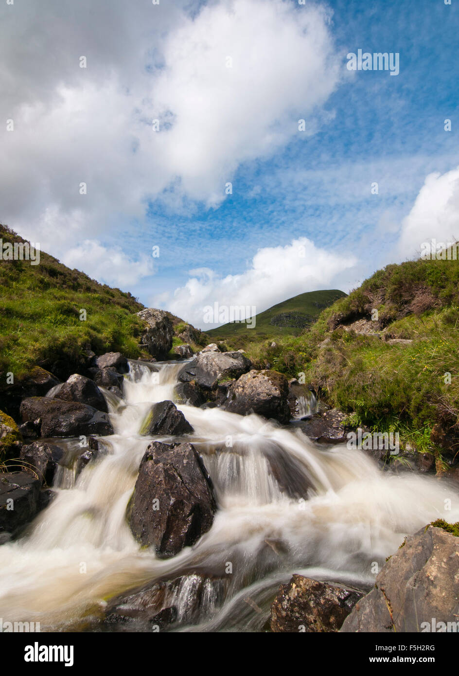 Waterfall on the Tail Burn, above the Grey Mares Tail, Dumfries and ...
