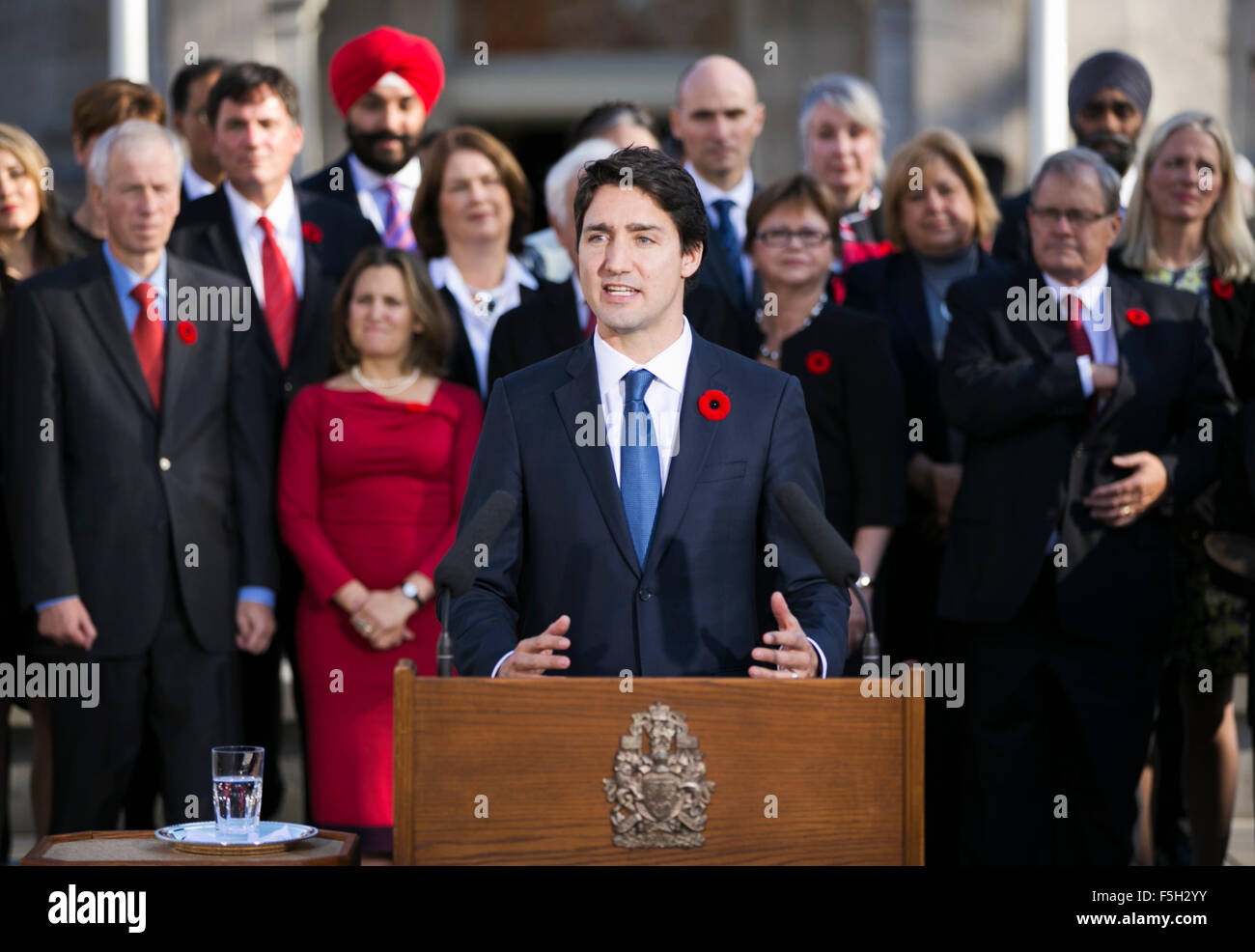 Ottawa Canada 4th Nov 2015 Newly Elected Canadian Prime Minister