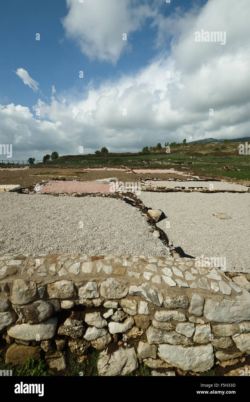 Ancient ruins in Norba on the Volscian mountains, overlooking the ...