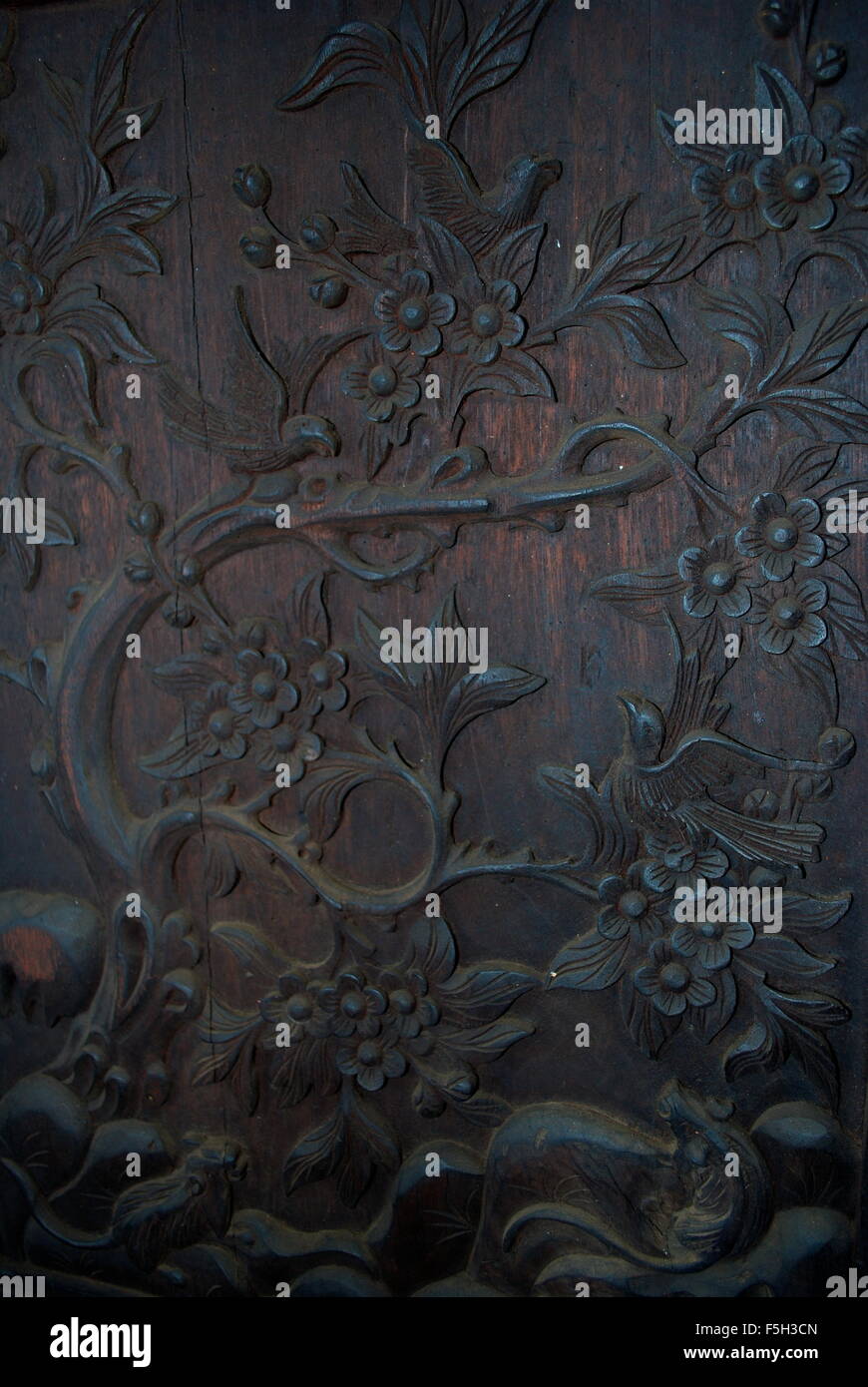 Bass-relief tree carving, Ho Chi Minh City, Vietnam, Asia Stock Photo ...