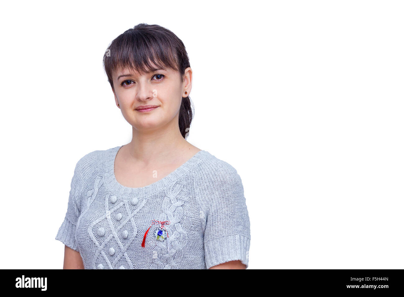 Young woman wearing Martisor - the romanian spring symbol Stock Photo ...