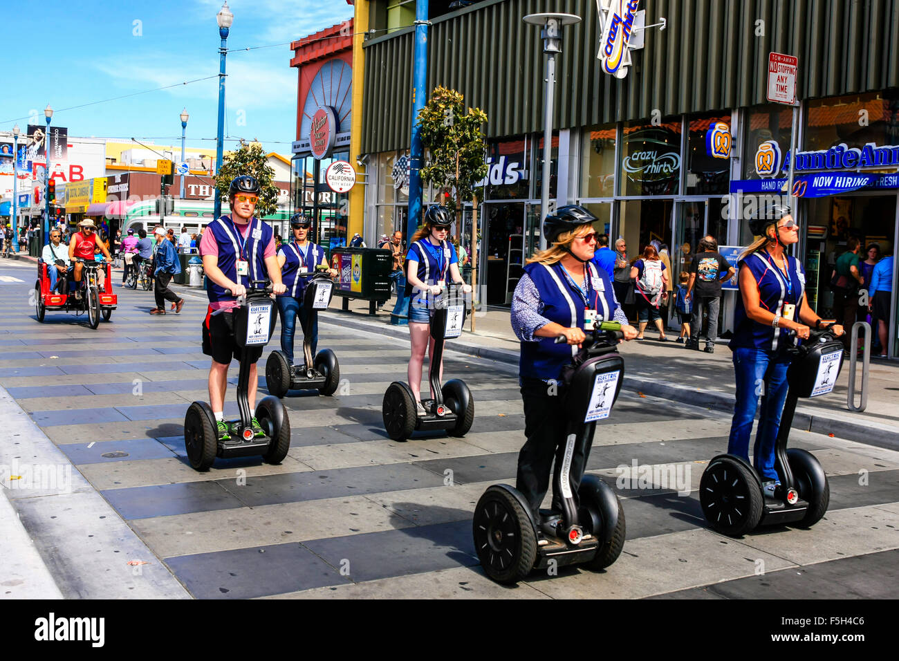 People riding Segway's on Jefferson Street in the Fisherman's Wharf ...