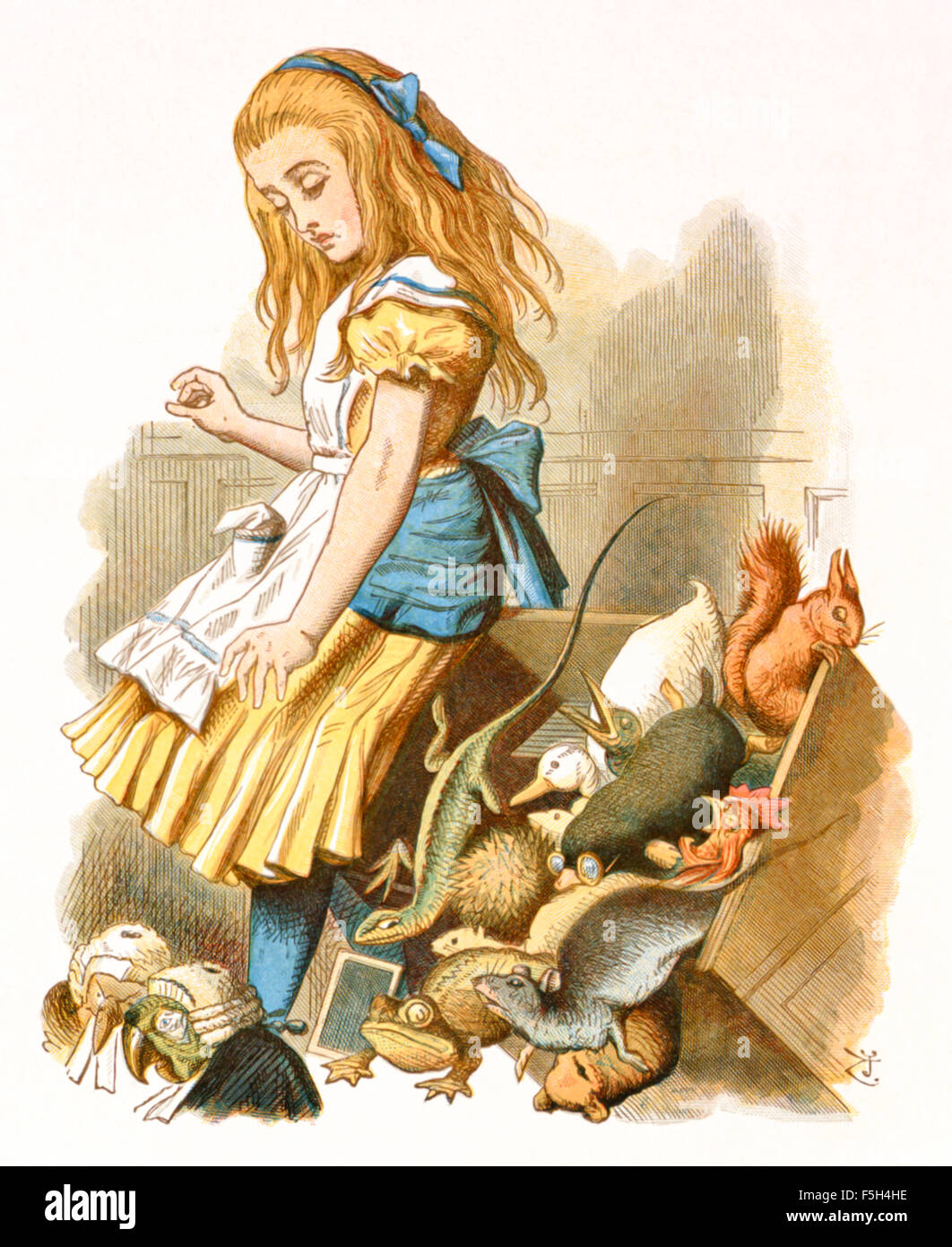 Alice tips the jury box and the 12 poor little jurors tumbled out, from ...