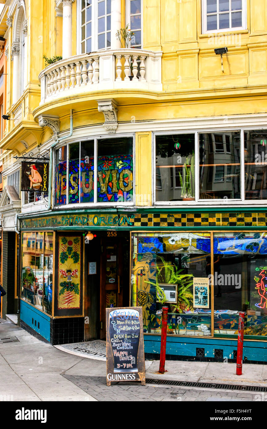 The Vesuvio Cafe on Columbus Ave in San Francisco CA Stock Photo - Alamy