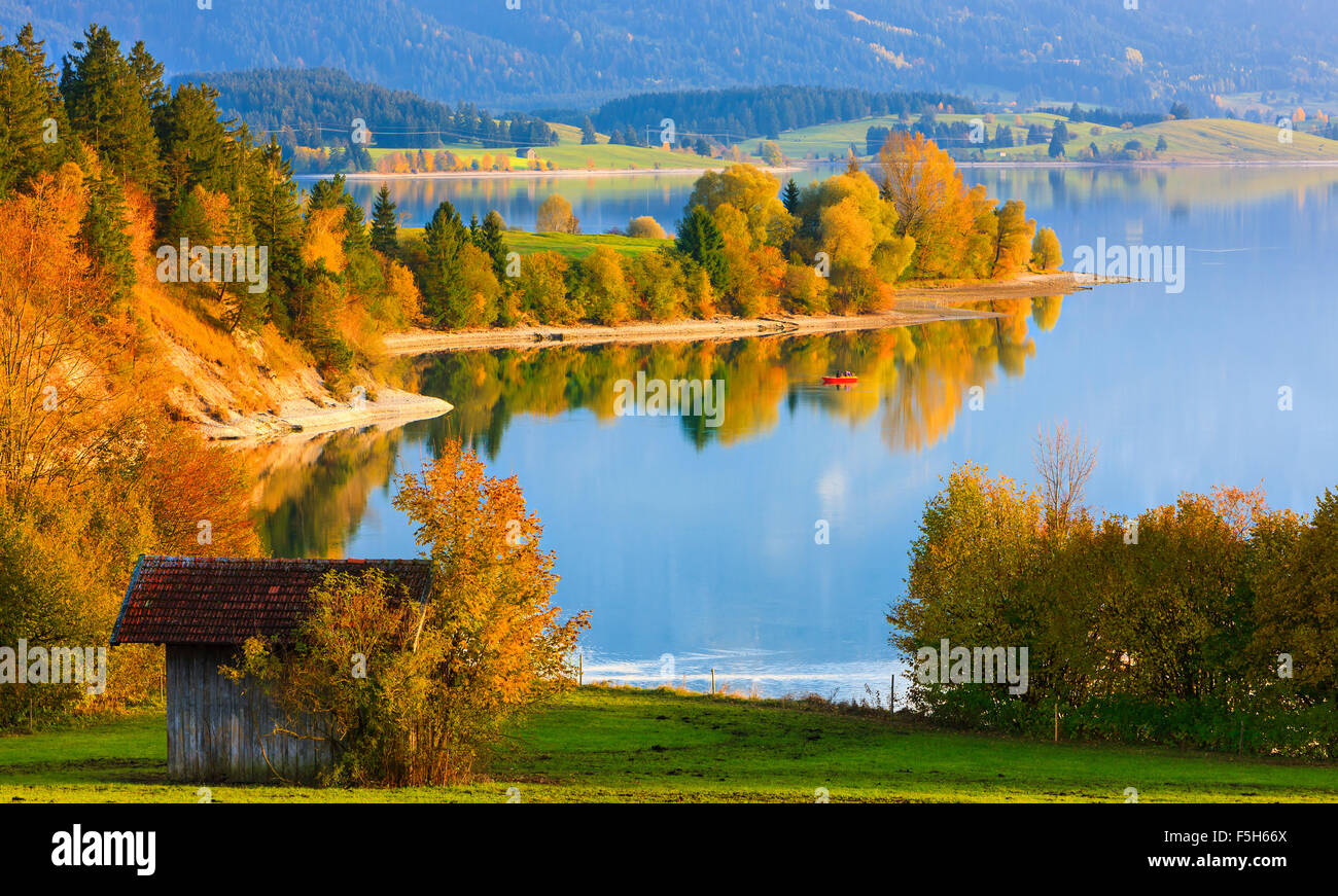 Forggensee is a lake located north of Füssen in the district of ...