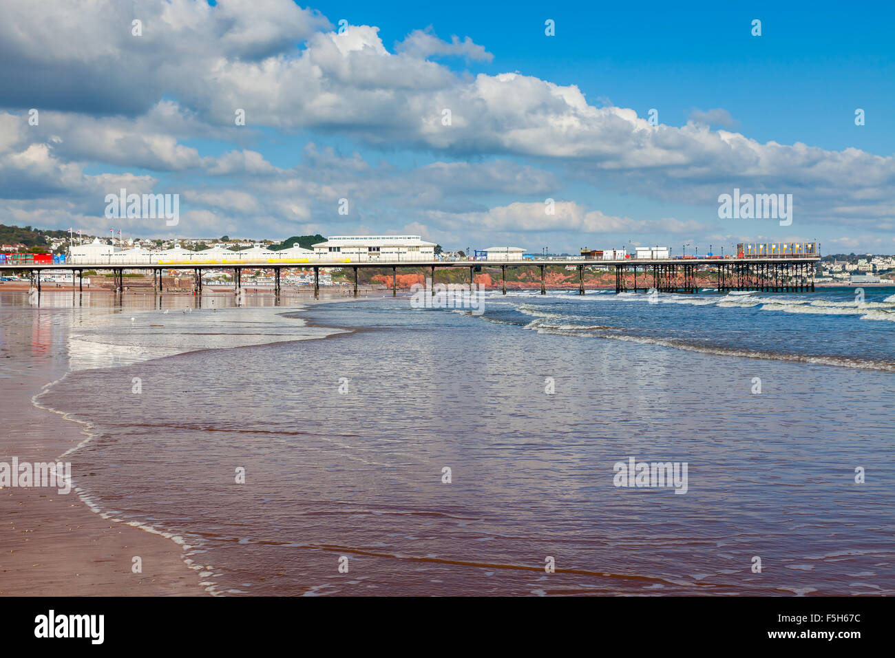 Paignton Beach and pier Devon England UK Europe Stock Photo - Alamy