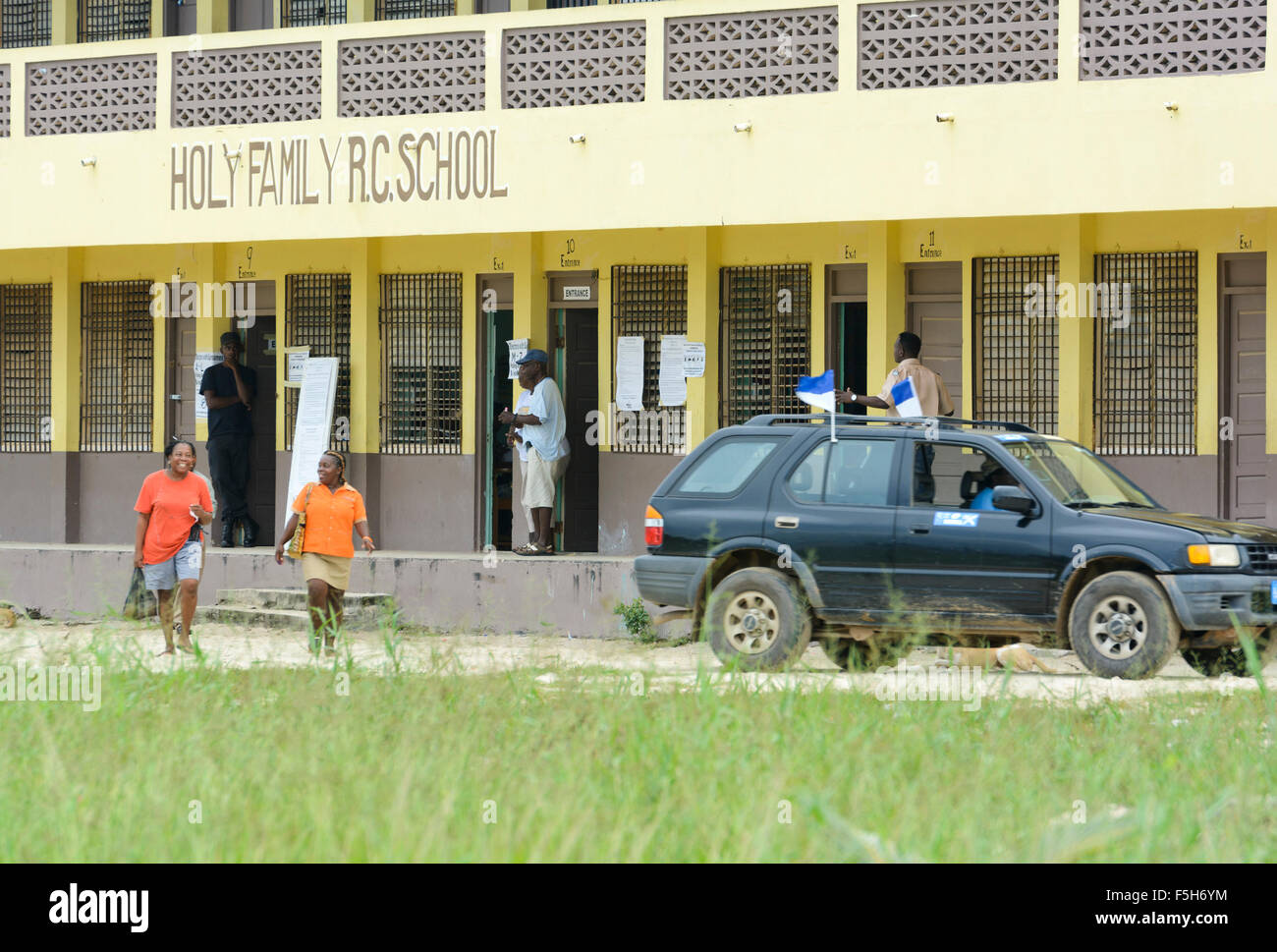 Hopkins, Belize, - November 04, 2015: Election day in Belize. In the ...