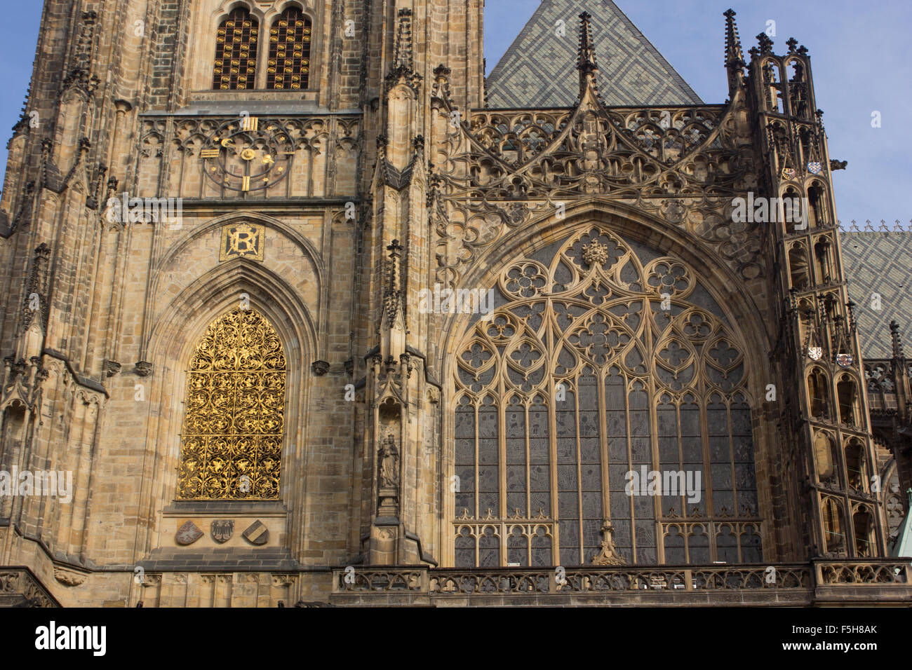 Exterior details of St. Vitus cathedral. Gothic masterpiece begun in ...