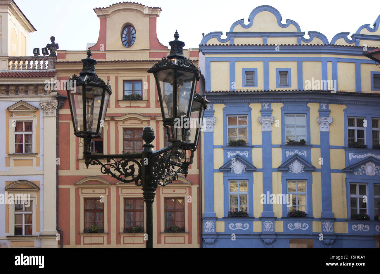 Colorful Baroque facades on Prague's Old Town Square Stock Photo - Alamy