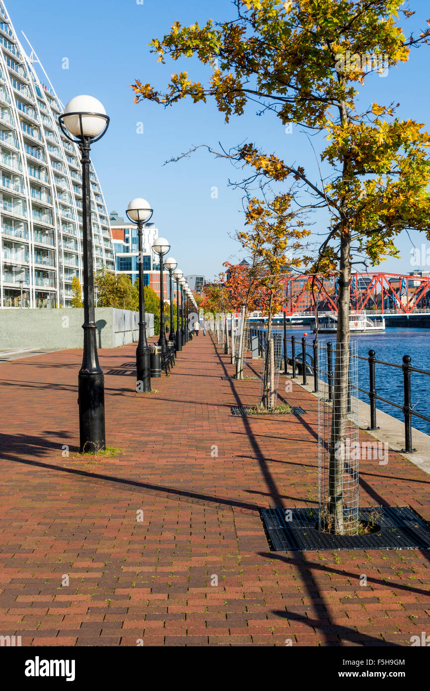 Pedestrian walkway in front of the NV apartment blocks, alongside Huron ...