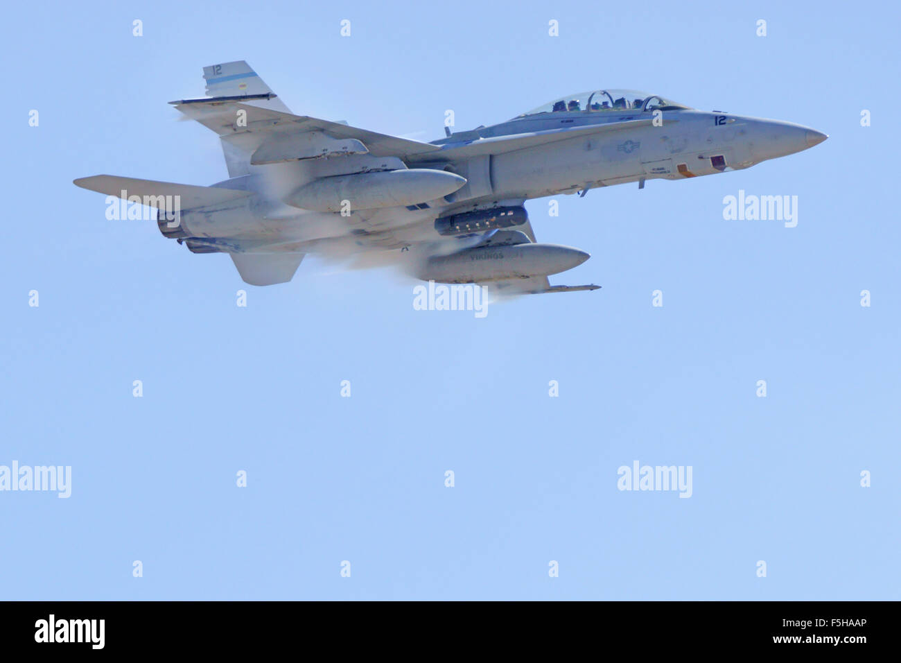 Airplane F-18 Hornet jet flying at 2015 Miramar Air Show in San Diego ...