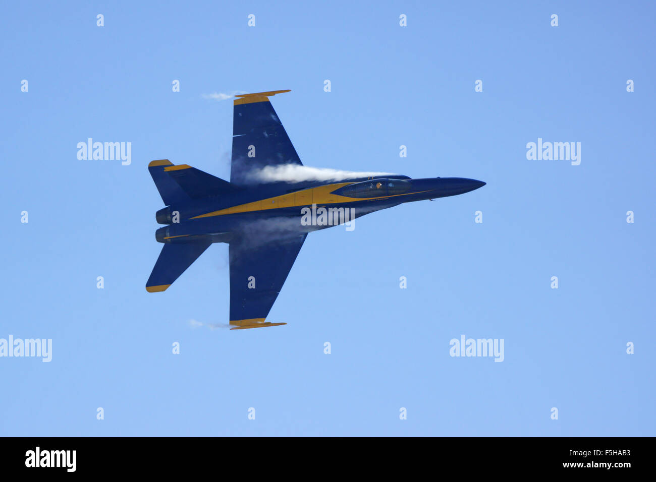 Airplane Blue Angels F-18 Hornet jet flying at 2015 Miramar Air Show in ...