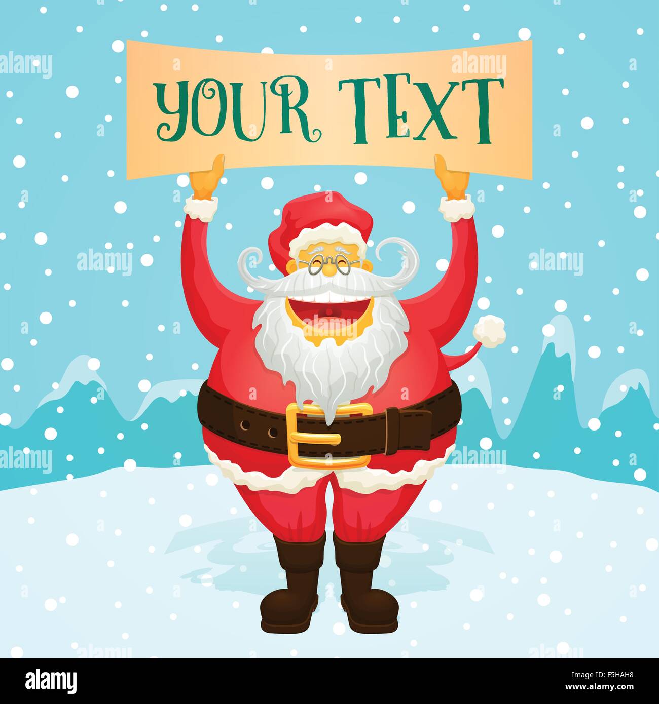 Chubby Funny Santa Claus Holding Sign Stock Vector Image & Art - Alamy
