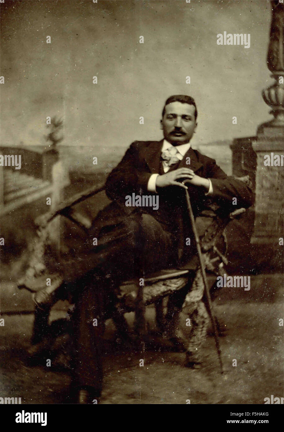 Portrait of a man sitting, Italy Stock Photo - Alamy