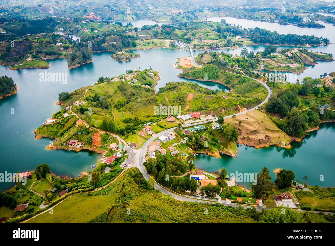 Beautiful aerial view of Guatape in Antioquia, Colombia Stock Photo - Alamy