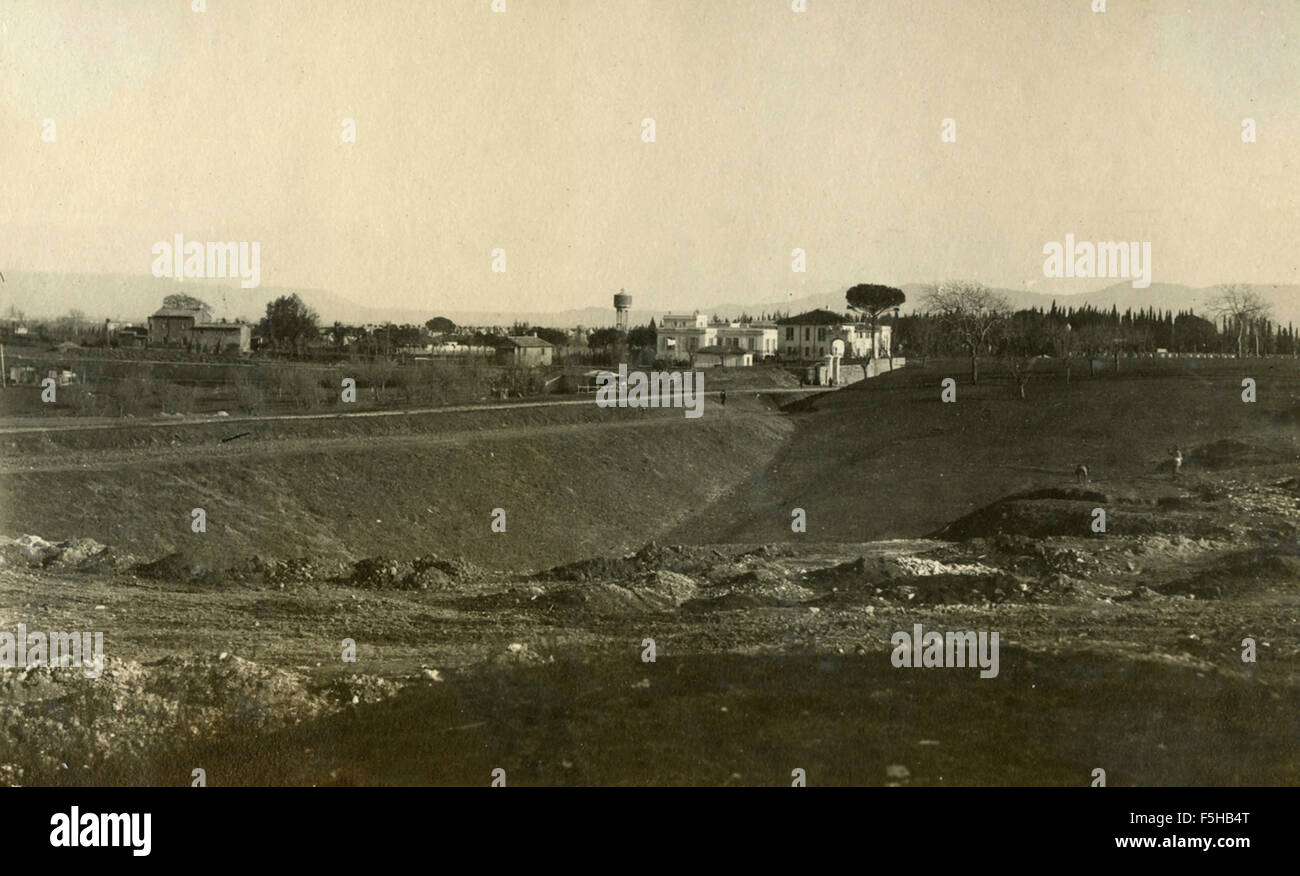 View of houses in the Roman countryside, Italy Stock Photo - Alamy