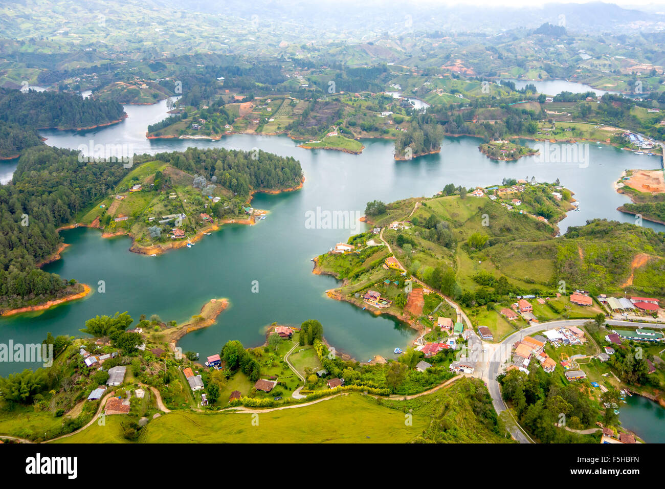 Aerial view of Guatape in Antioquia, Colombia Stock Photo - Alamy