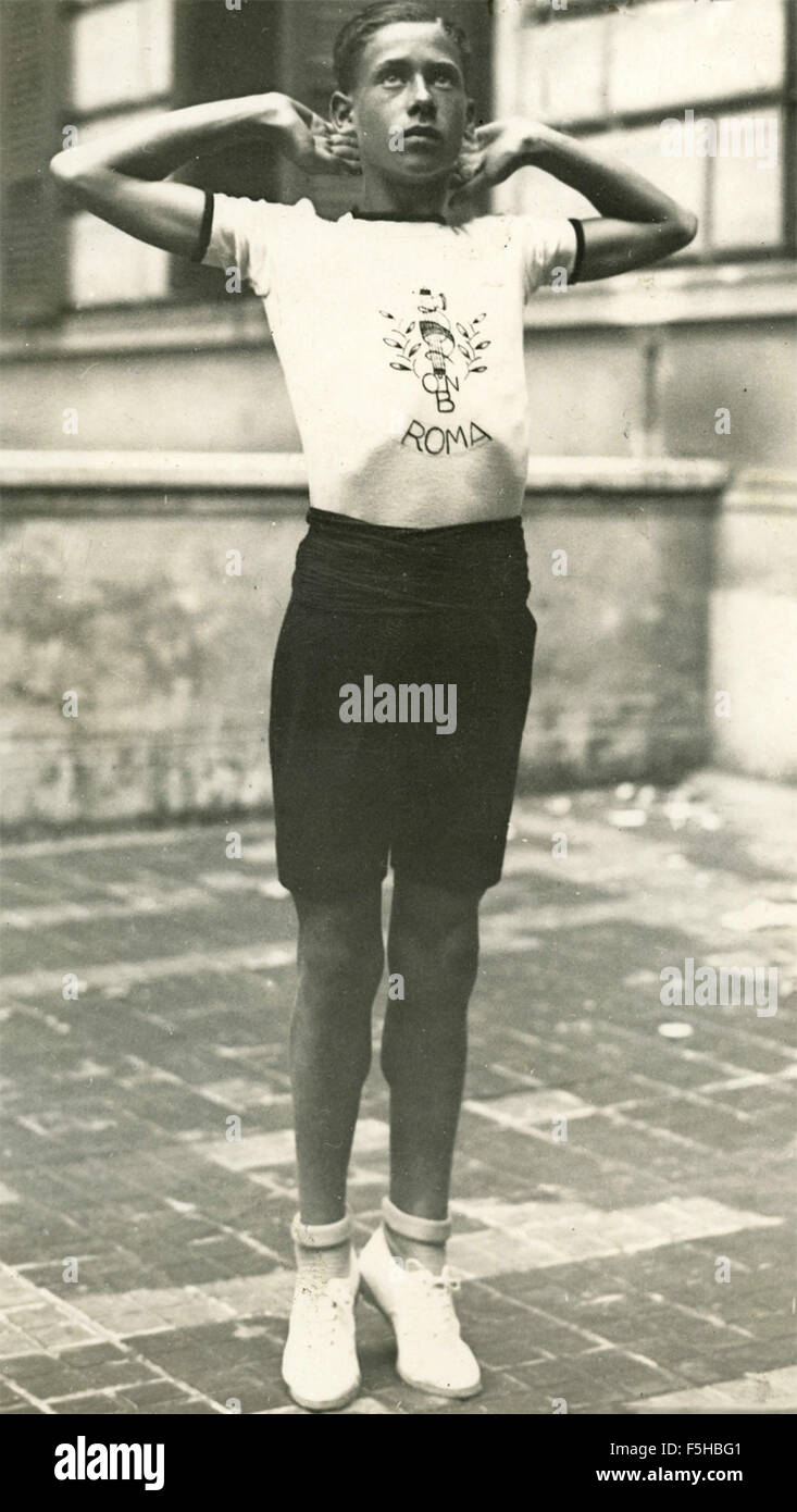 Athletic guy in the uniform of the National Balilla di Roma, Italy ...