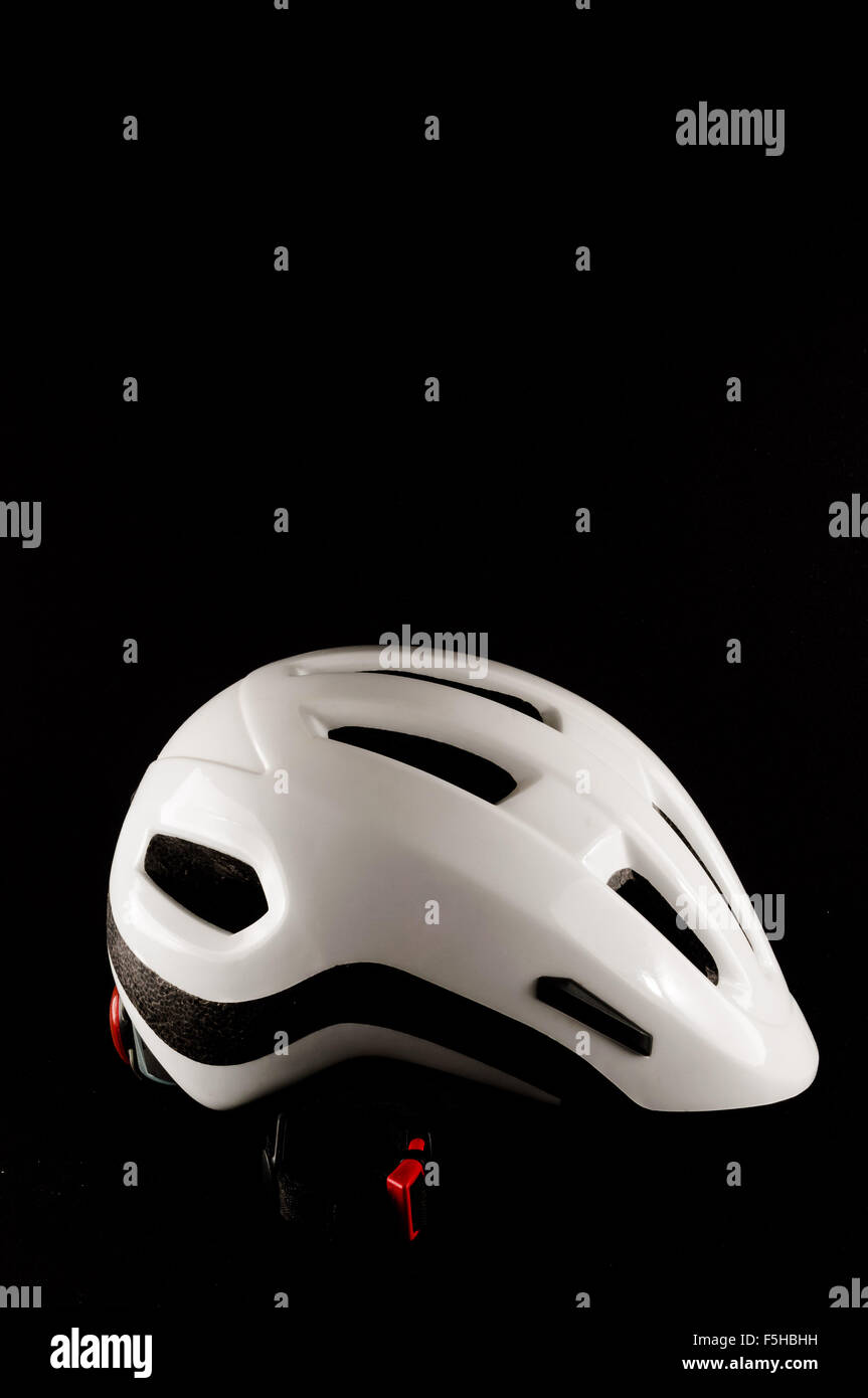 White Bicycle Bike Safety Helmet Stock Photo - Alamy