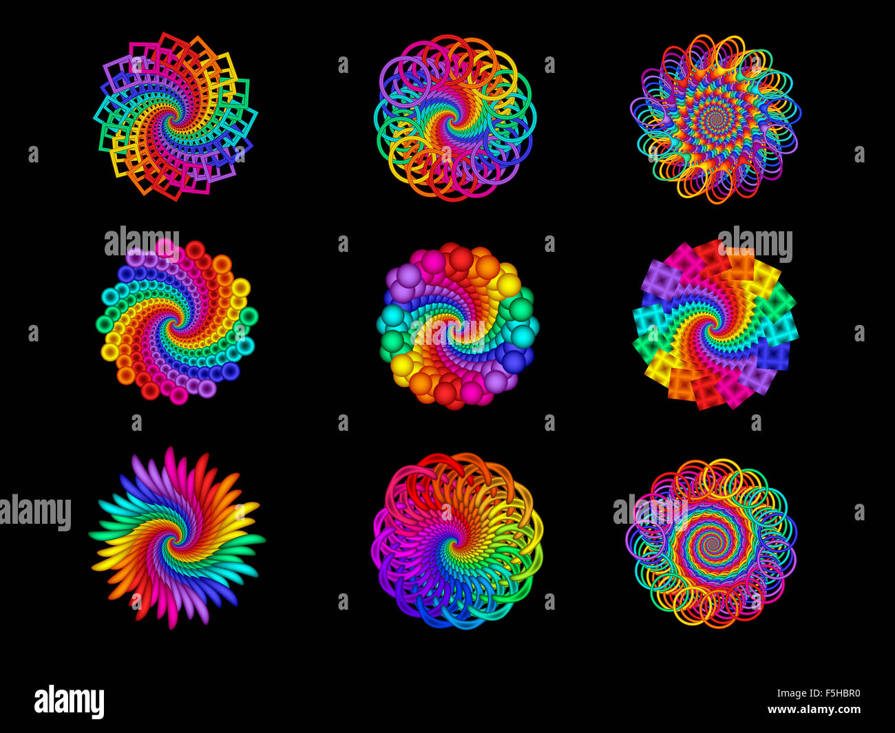 Rainbow spirograph hi-res stock photography and images - Alamy