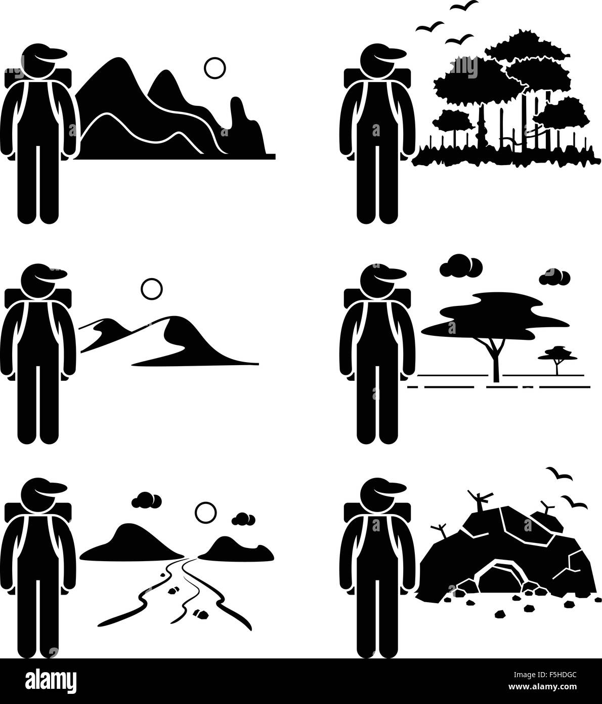 Explorer Adventure at Mountain Rainforest Desert Savanna River Cave ...