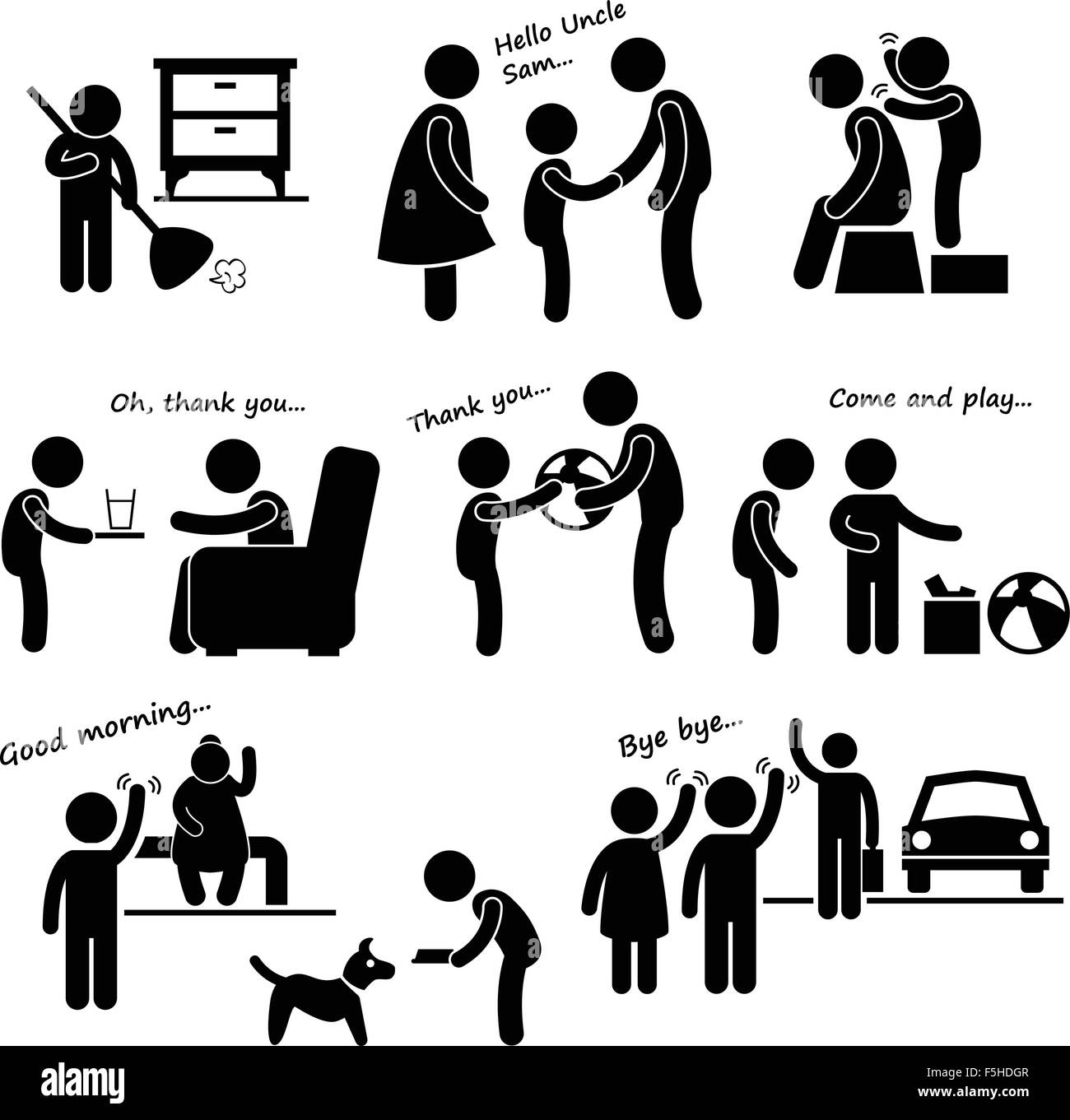 Polite Expressions Clipart Black And White