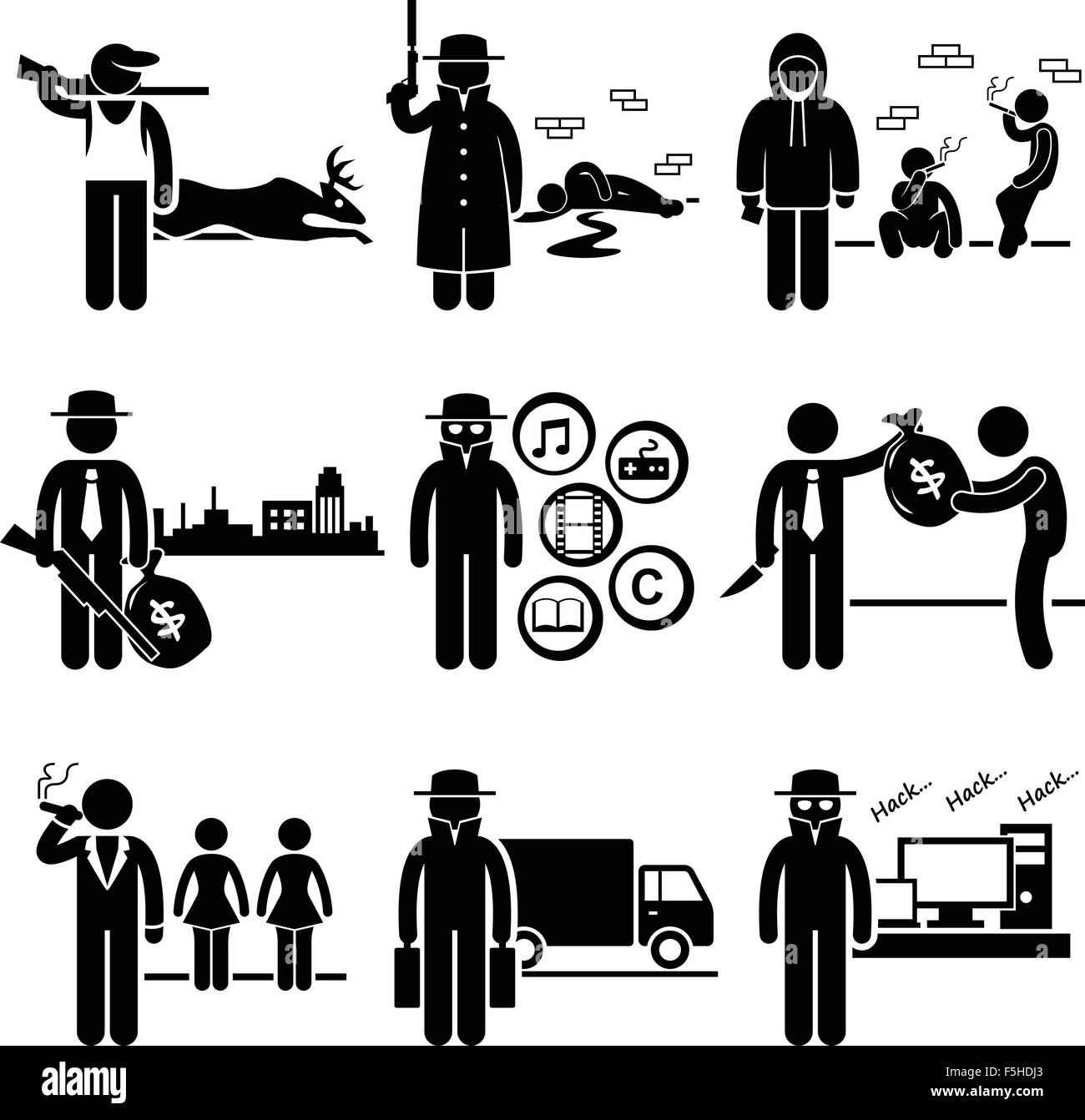 Illegal Activity Crime Jobs Occupations Careers - Poachers, Killer ...