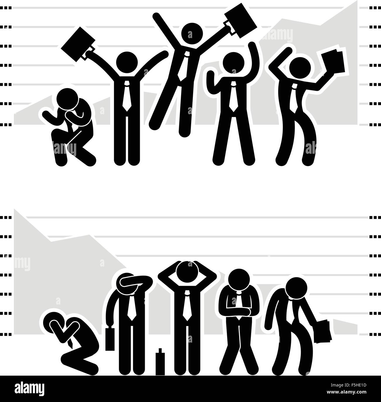 Businessman Business Winning Losing in Stock Market Graph Chart Stick ...