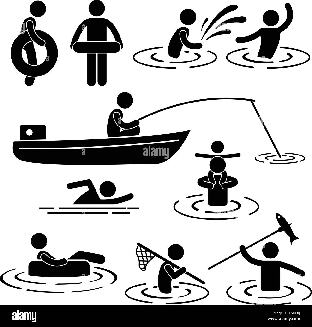 Children Playing In A River Stock Vector Images - Alamy