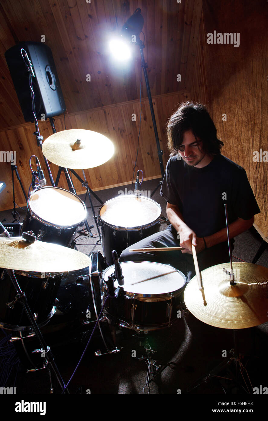 Rock and roll drummer Stock Photo - Alamy