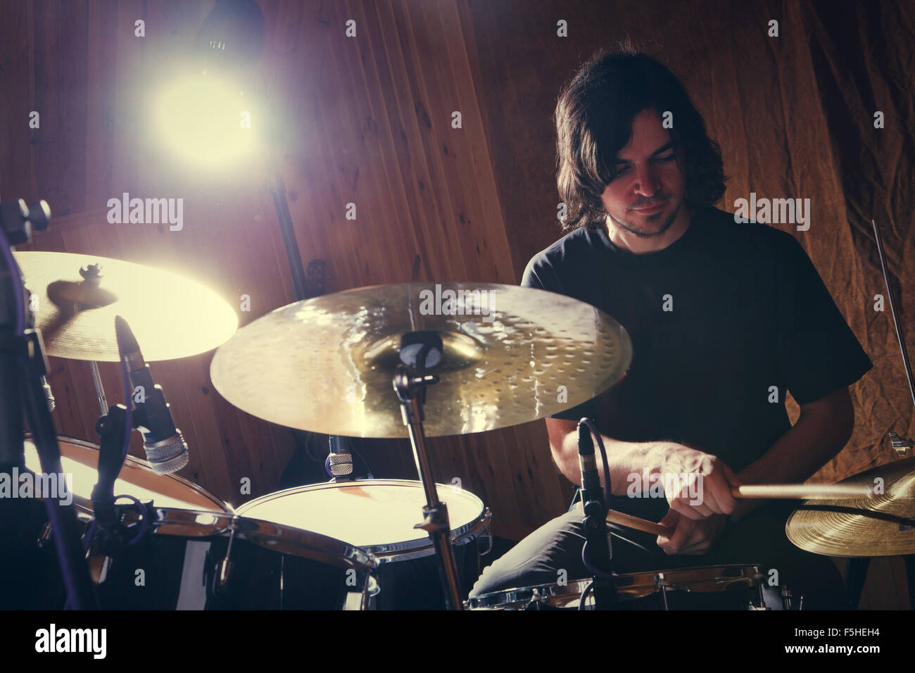 Rock and roll drummer Stock Photo - Alamy