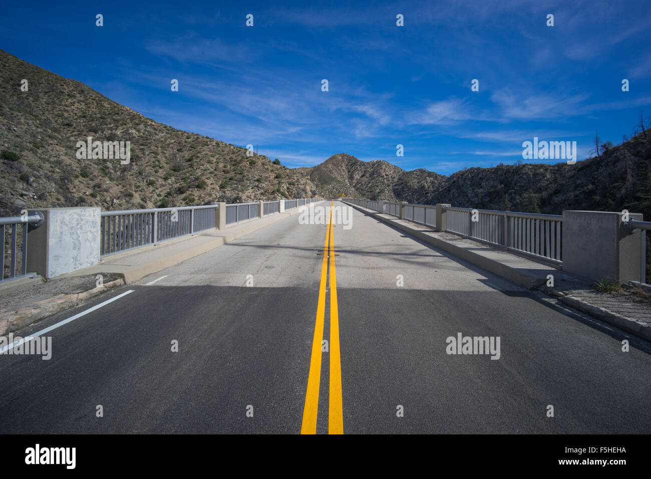 Angeles Crest Road in the national forest above Los Angeles California ...
