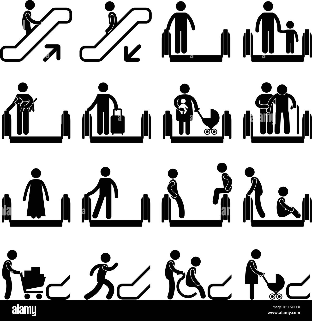 Escalator Caution Sign Stock Vector Image & Art - Alamy