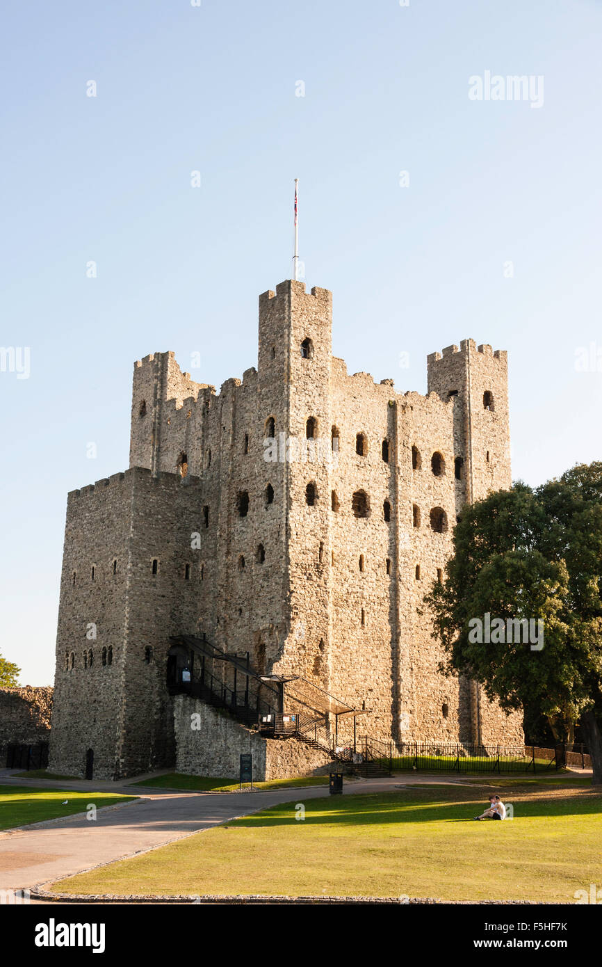 Rochester castle, good example of Norman architecture. The main tall ...