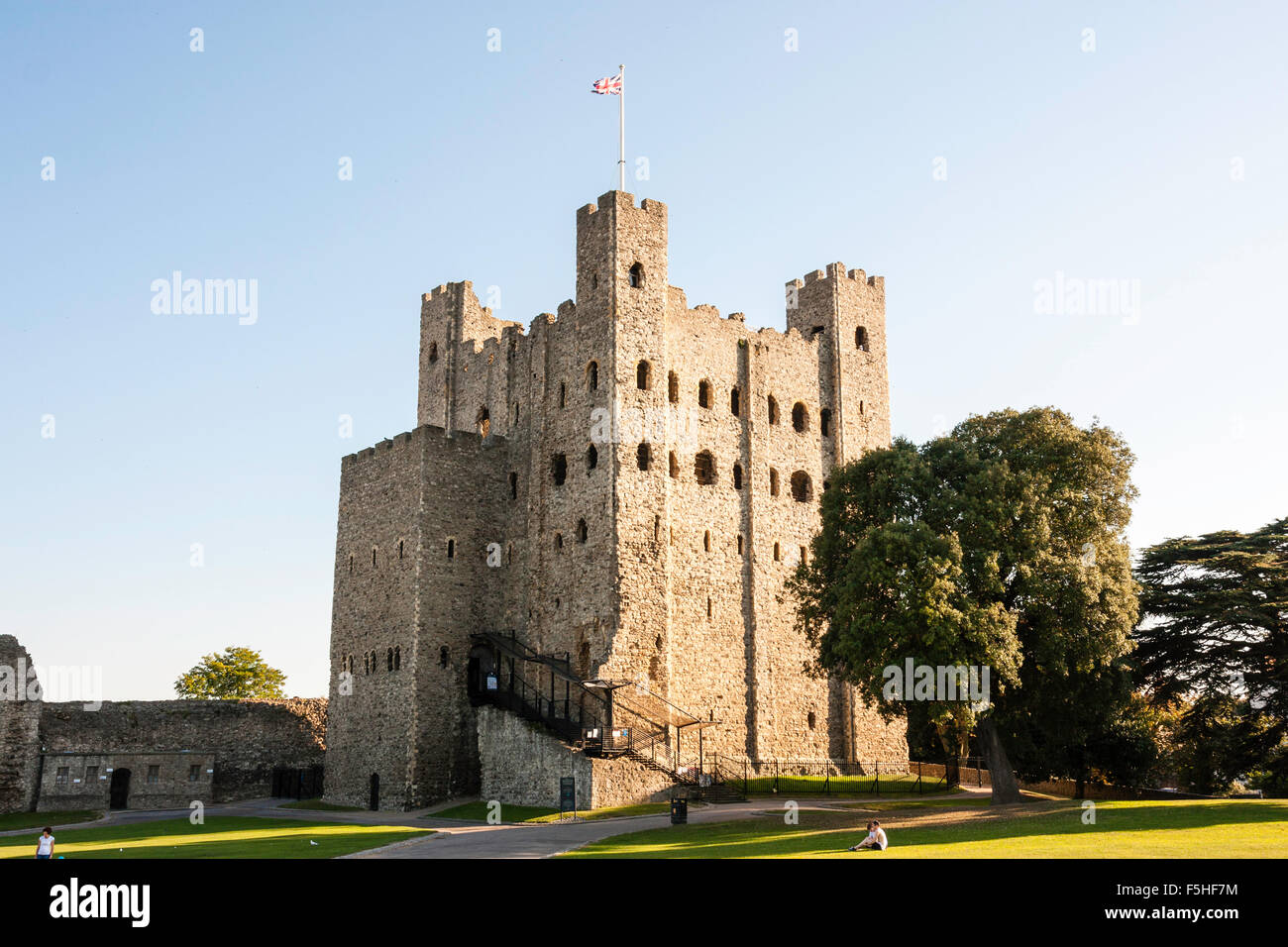 Rochester castle, good example of Norman architecture. The main tall ...