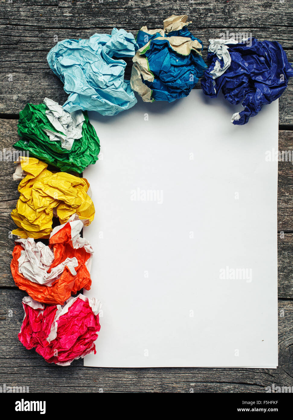 crumpled colorful paper ball Stock Photo - Alamy